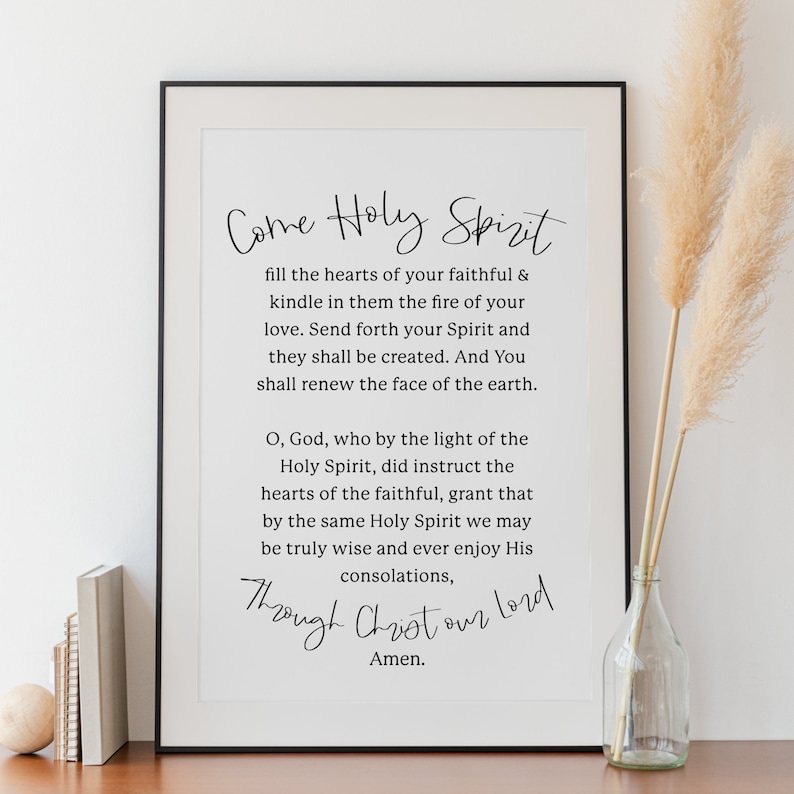 Come Holy Spirit Prayer Prayer to the Holy Spirit Catholic - Etsy