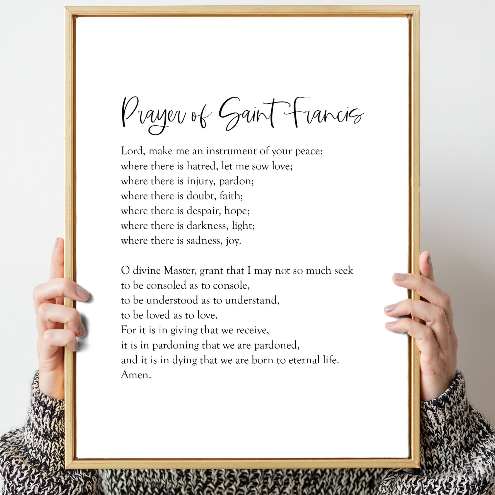 St. Francis of Assisi Prayer Print Prayer of St. Francis | Etsy