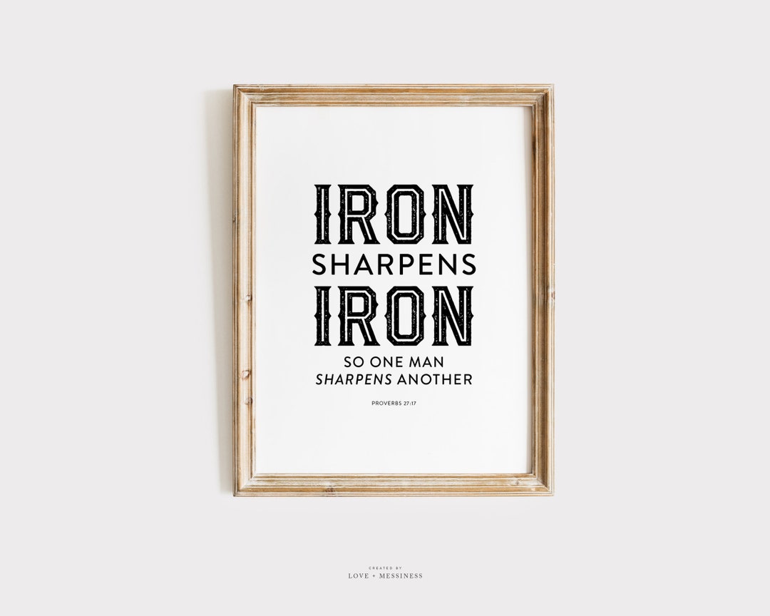 Proverbs 27:17 Scripture Print-iron Sharpens Iron, Christian Wall Art ...