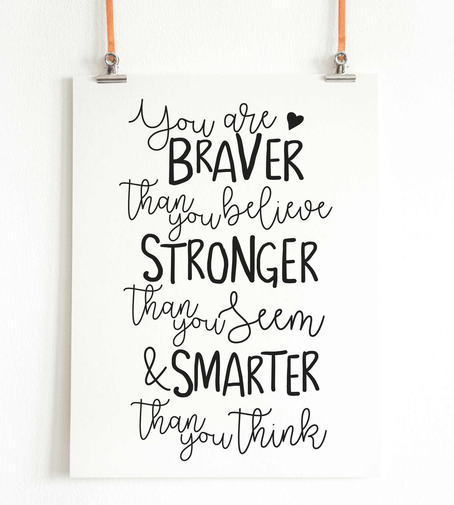You Are Braver Than You Believe Motivational Poster | Etsy
