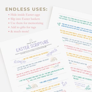 Easter Scripture Printable : Easter Bible Verses for Kids, Printable ...