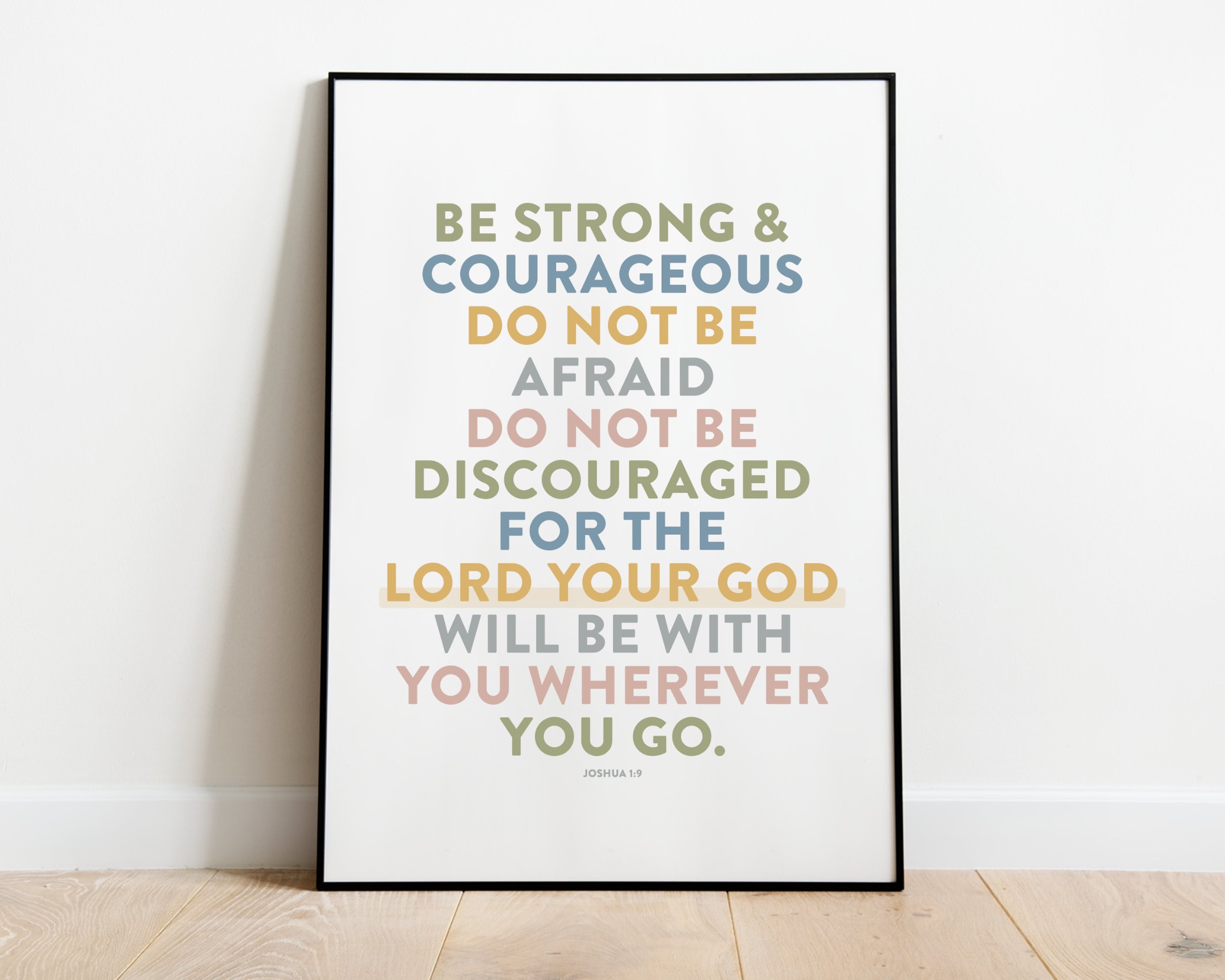 Be Strong and Courageous Printable Bible Verse for Kids - Etsy