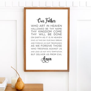 Our Father Prayer Printable -- the Lords Prayer Printable Art ...