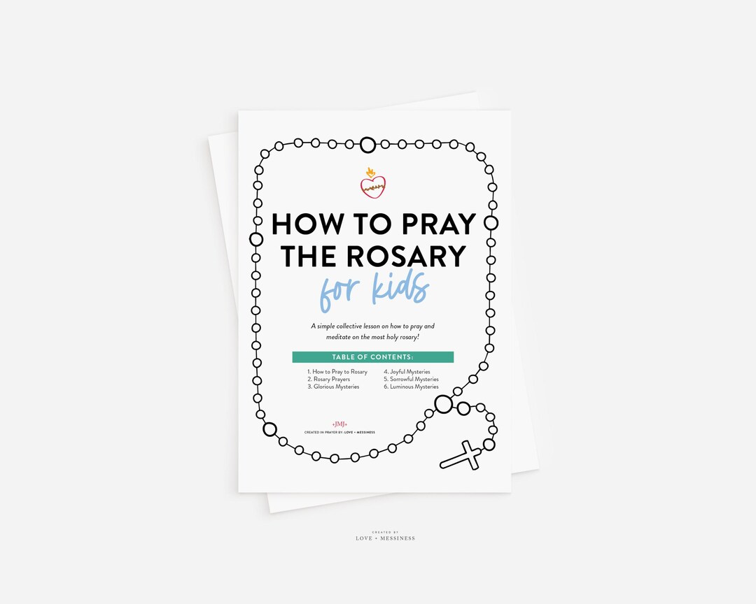 How to Pray the Rosary Catholic Kids Printable Prayer Packet - Beginner ...