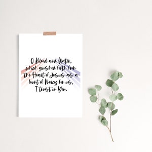 Divine Mercy Art Print - Divine Mercy Chaplet Prayer Print, Divine ...