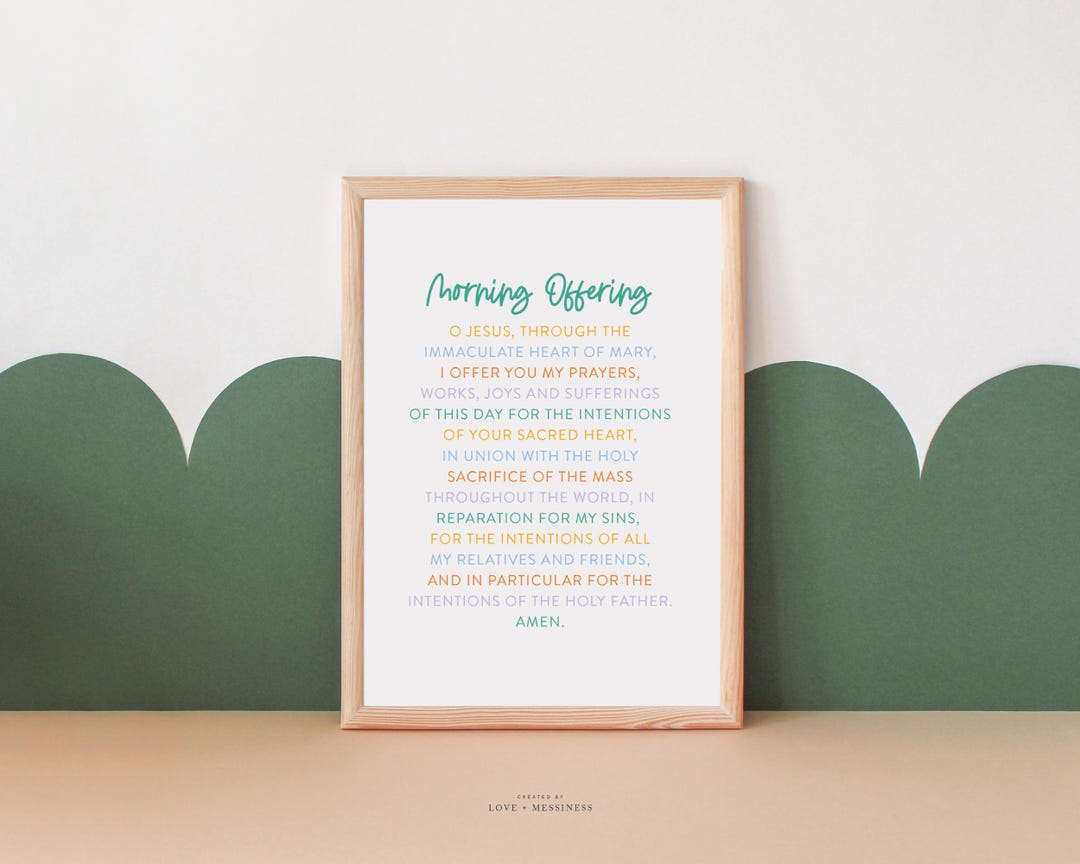 Morning Offering Prayer Print for Kids - Morning Prayer for Kids ...