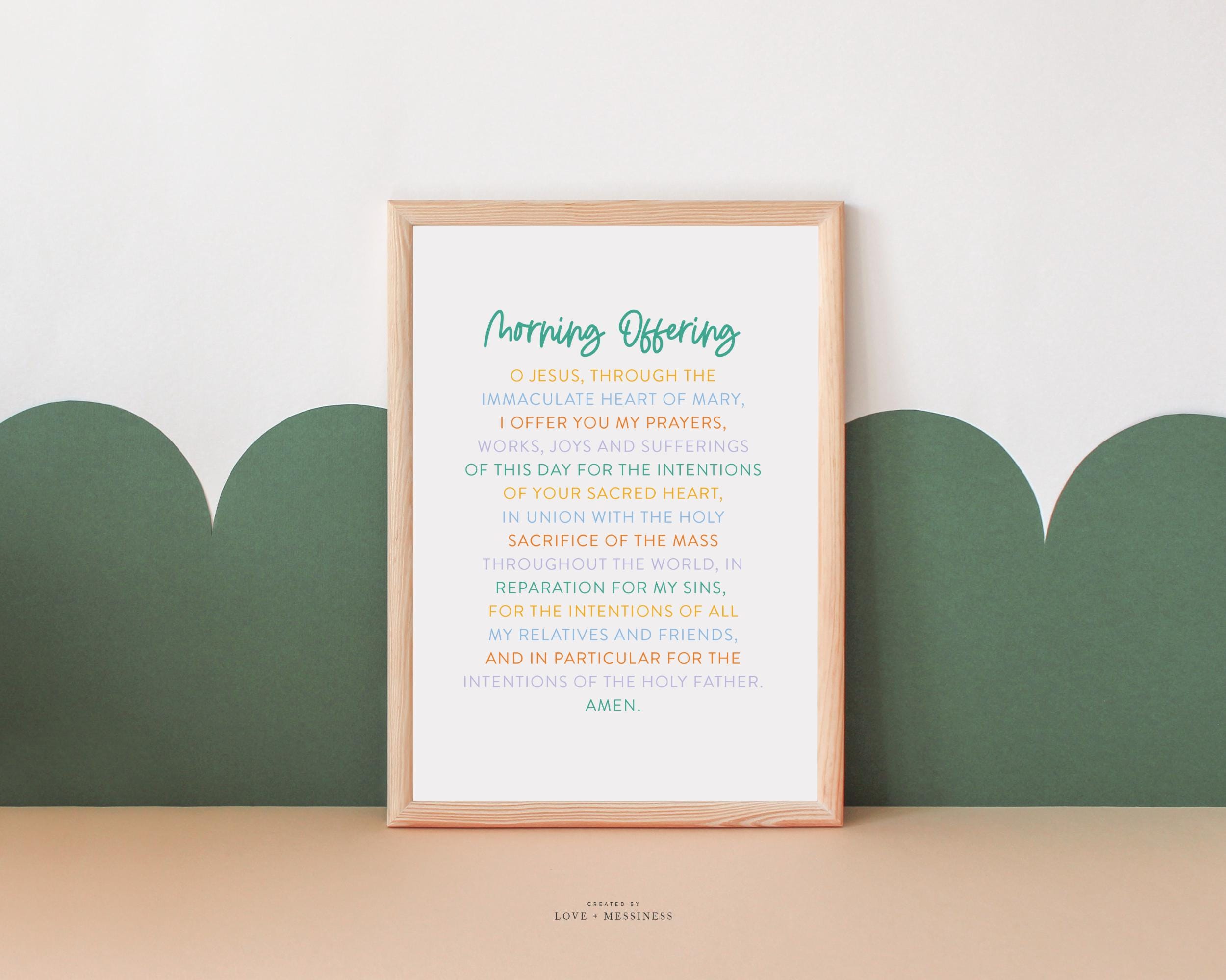 Morning Offering Prayer Print for Kids - Morning Prayer for Kids ...