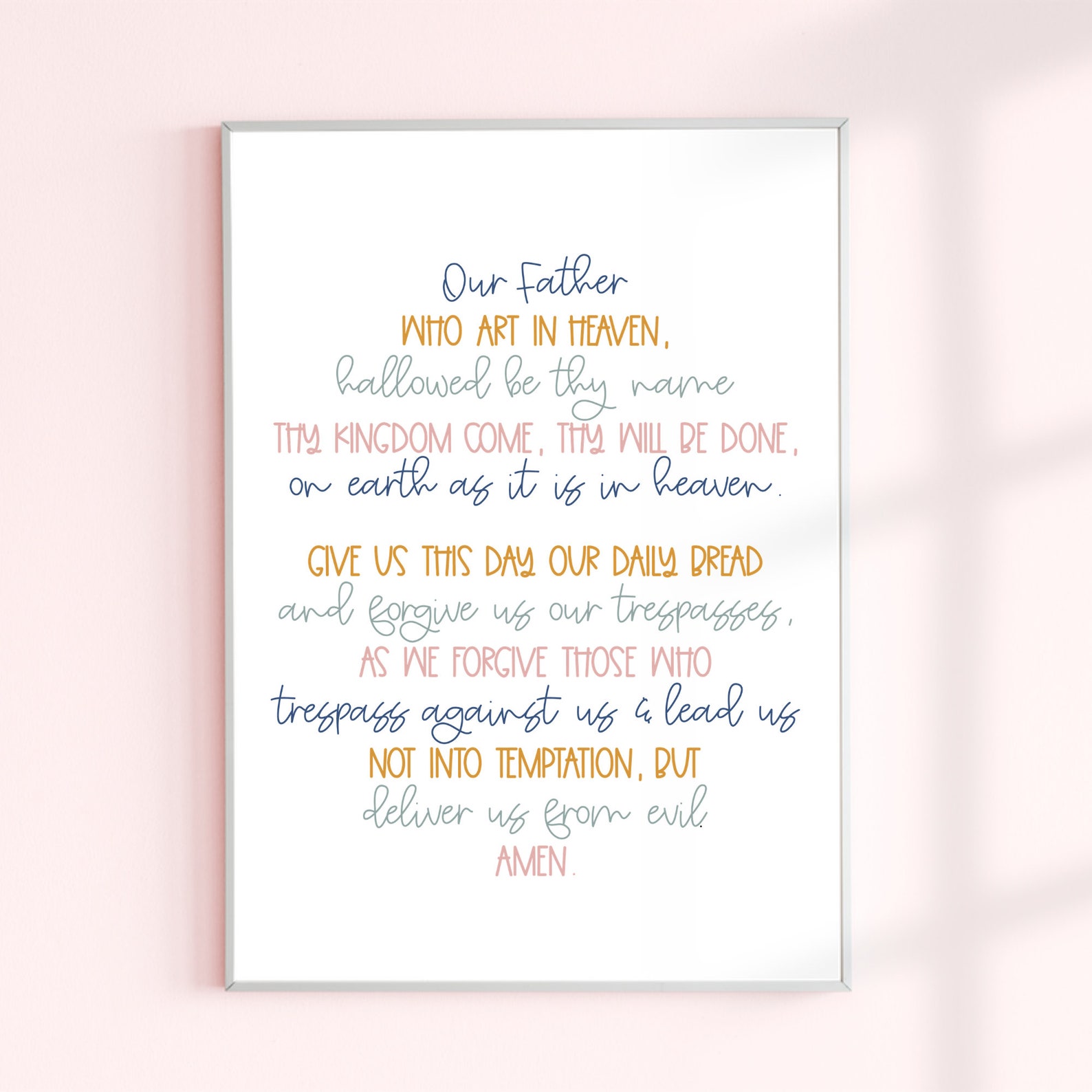 Our Father Prayer Printable for Kids the Our Father Prayer - Etsy