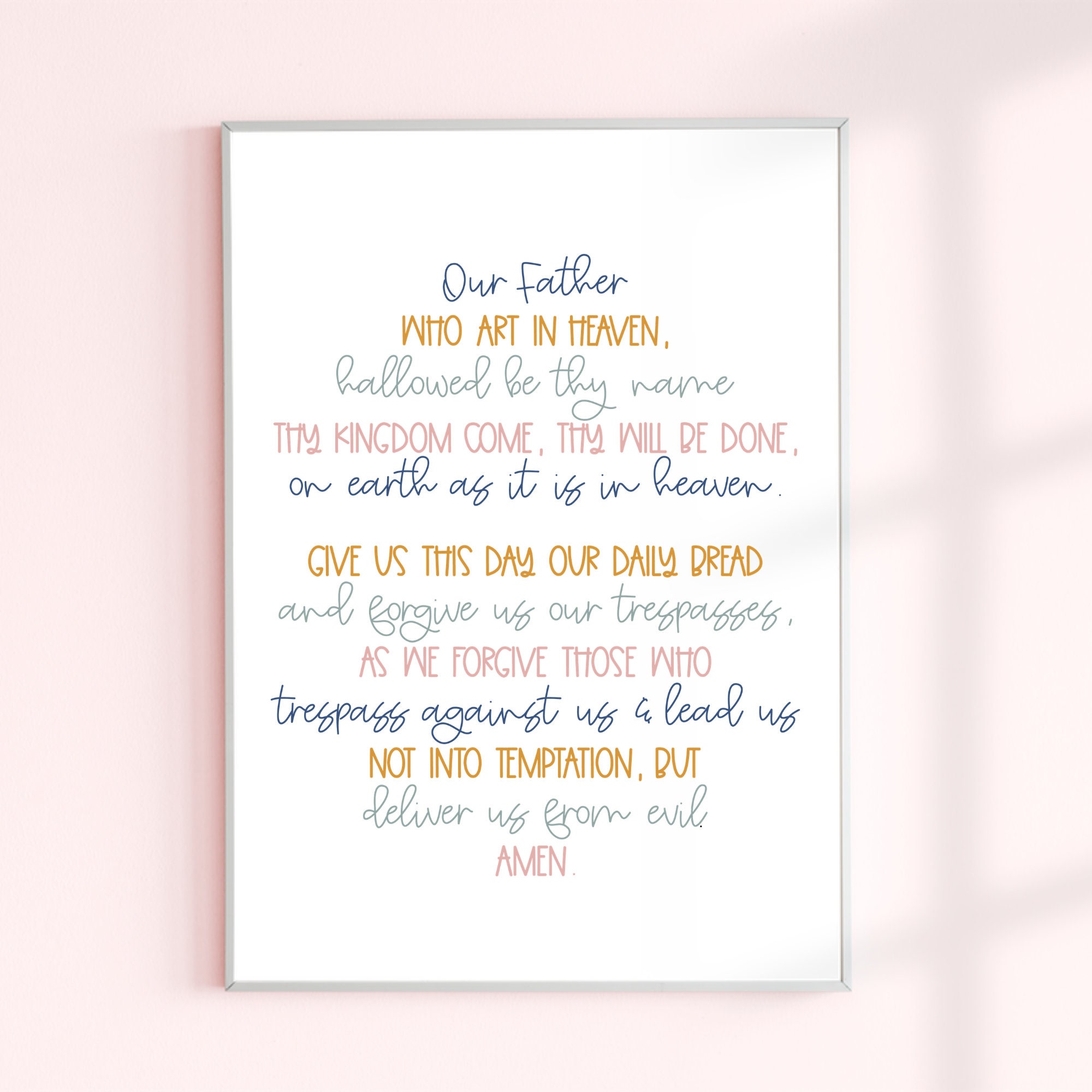 Our Father Prayer Printable for Kids the Our Father Prayer - Etsy