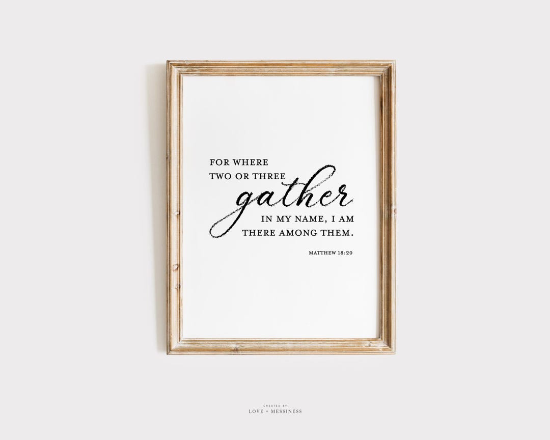 Matthew 18:20 Christian Fall Printable - Fall Bible Quote Print, Fall ...
