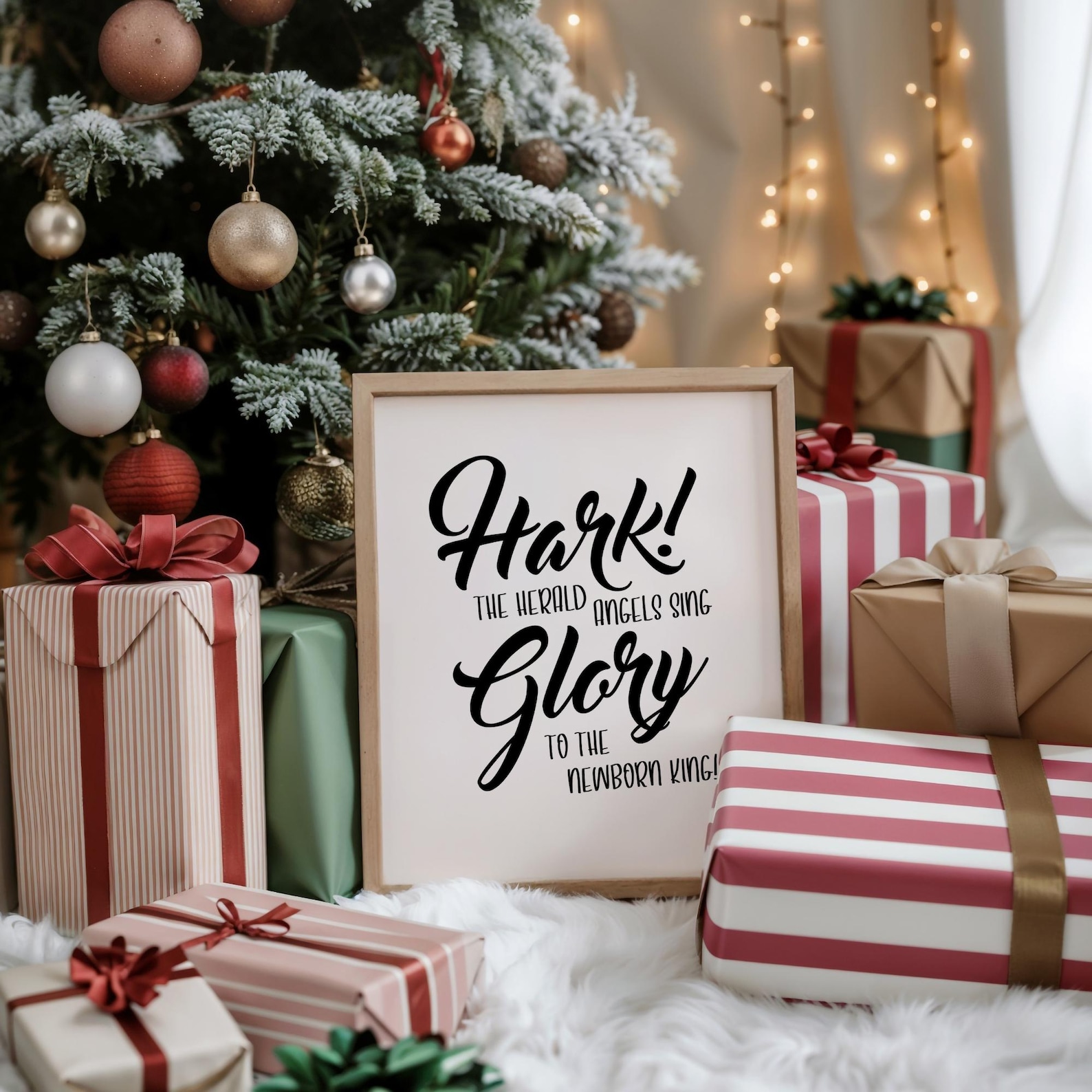 Christian Christmas Print - Hark the Herald Angels Sing, Christmas ...
