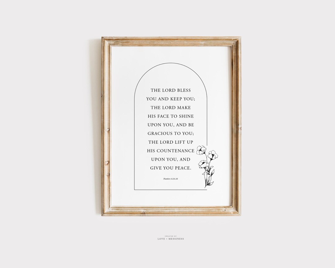 Christian Wall Art Print - the Lord Bless You & Keep You Numbers 6:24 ...