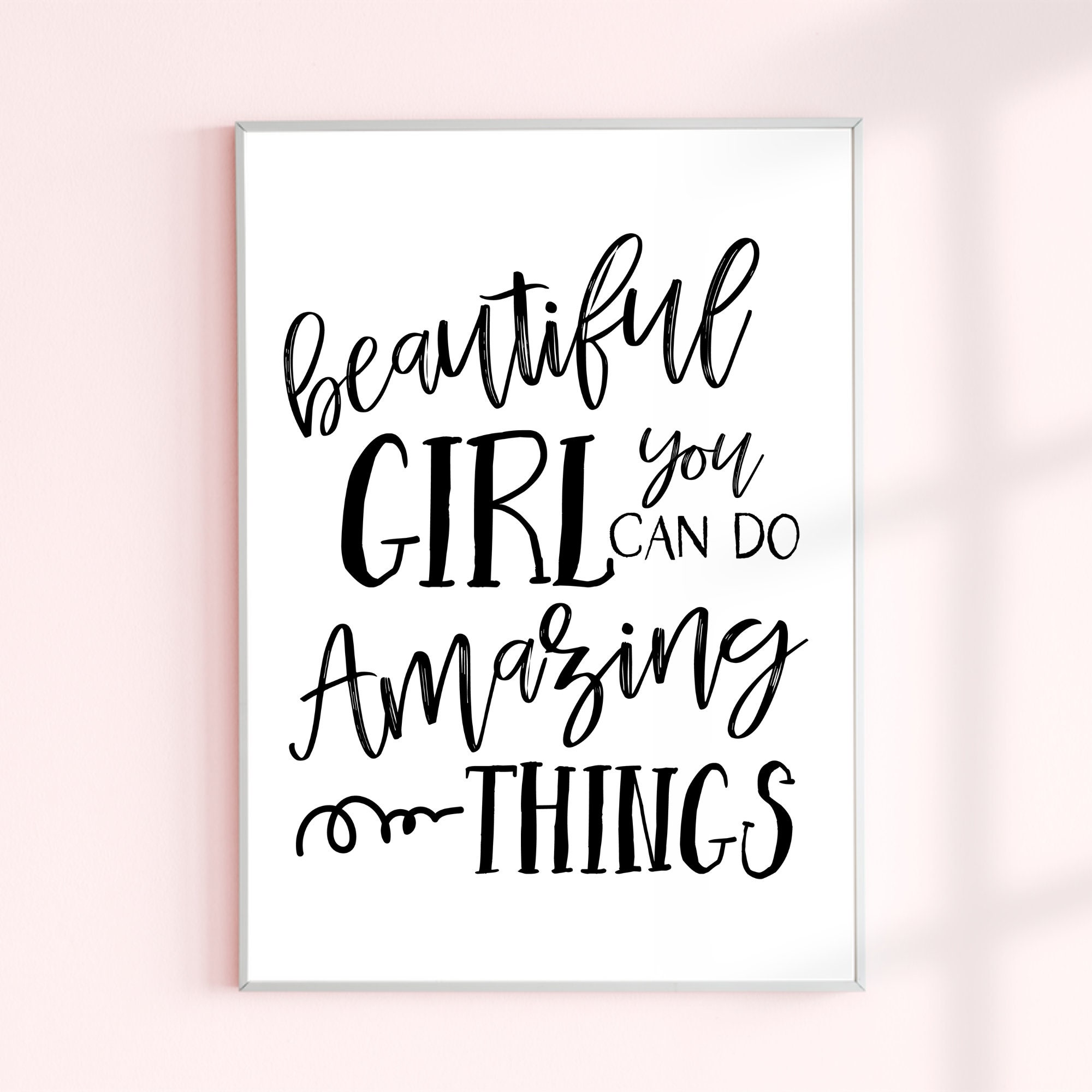 Inspirational Quote Wall Art Print for Girls -- Affirmation Printable ...