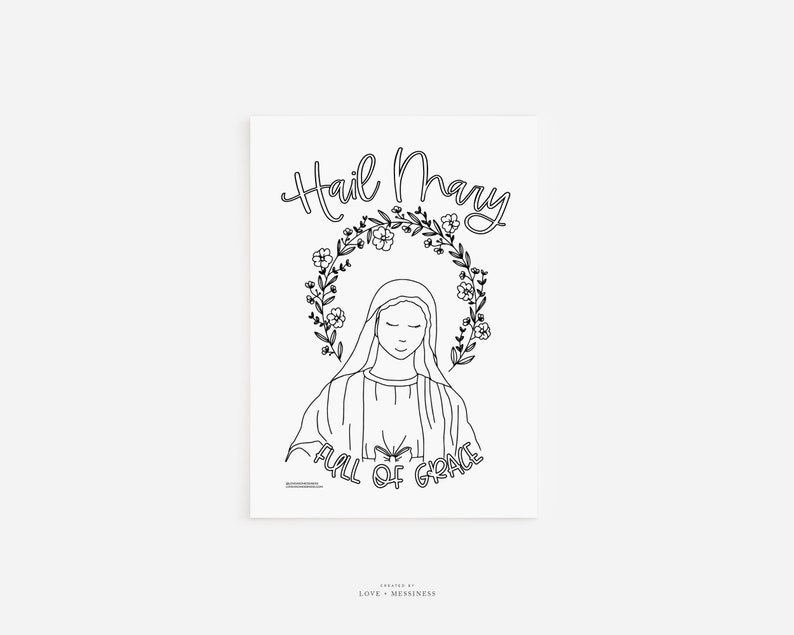 Catholic Coloring Page --blessed Virgin Mary Kids Coloring Page, May ...