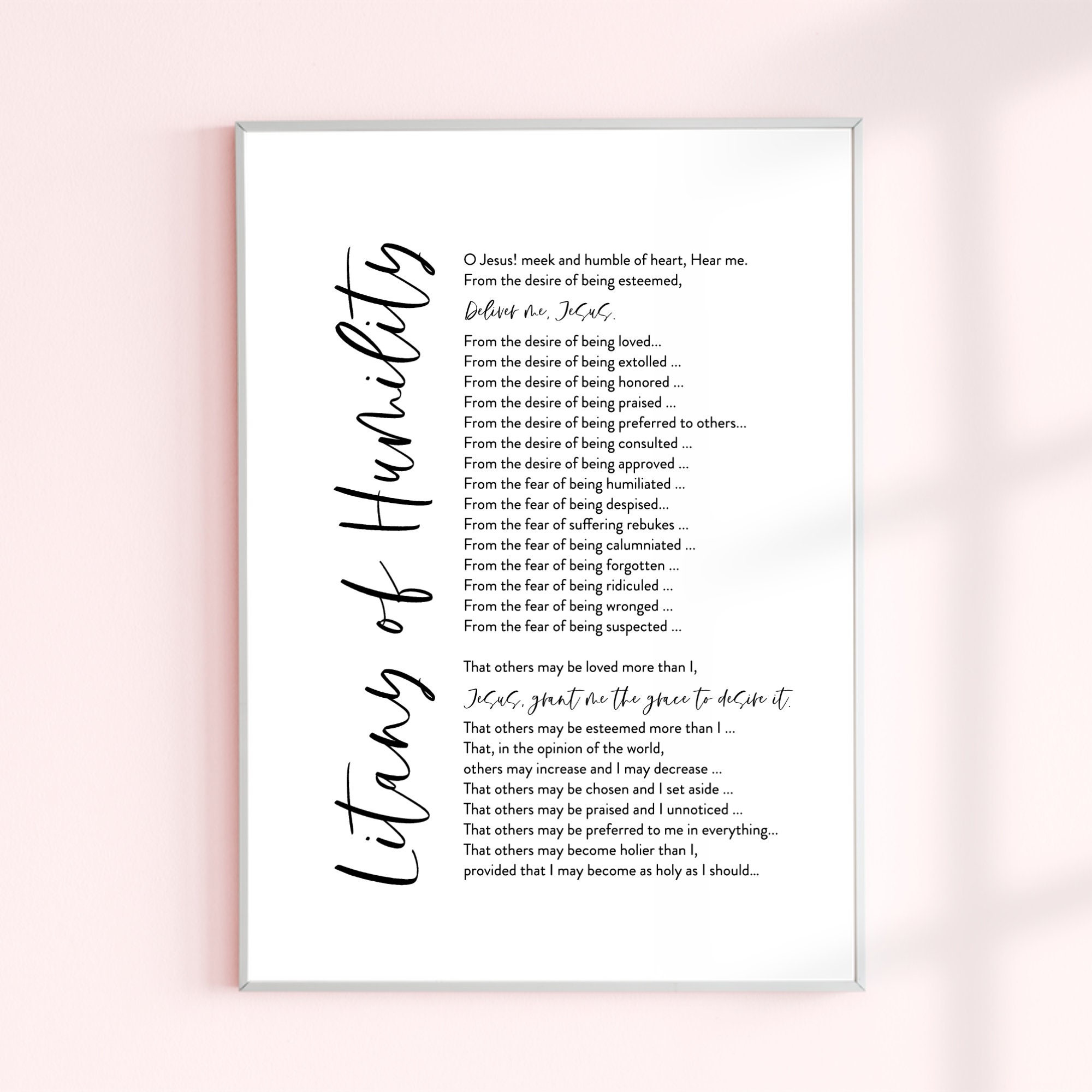 Litany of Humility Prayer Printable - Humility Prayer Print, Deliver Me ...