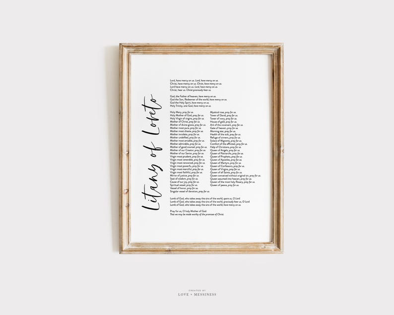 Litany of Loreto Prayer Printable - Litany of the Blessed Virgin Mary ...
