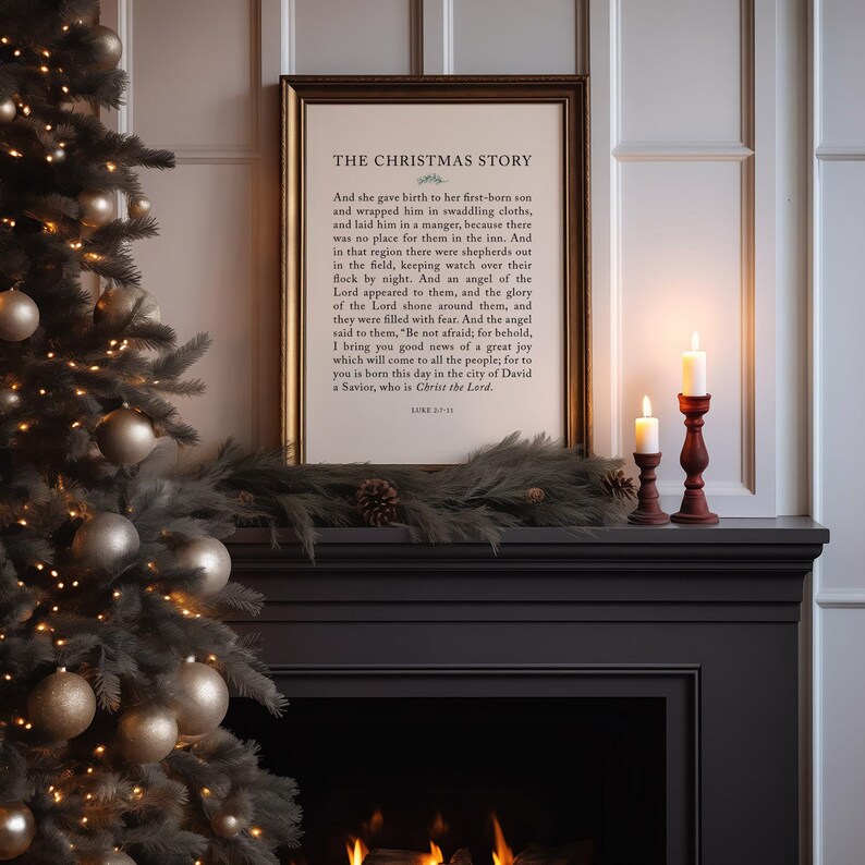 Christmas Scripture Printable Wall Art - Luke 2 Bible Quote Print ...