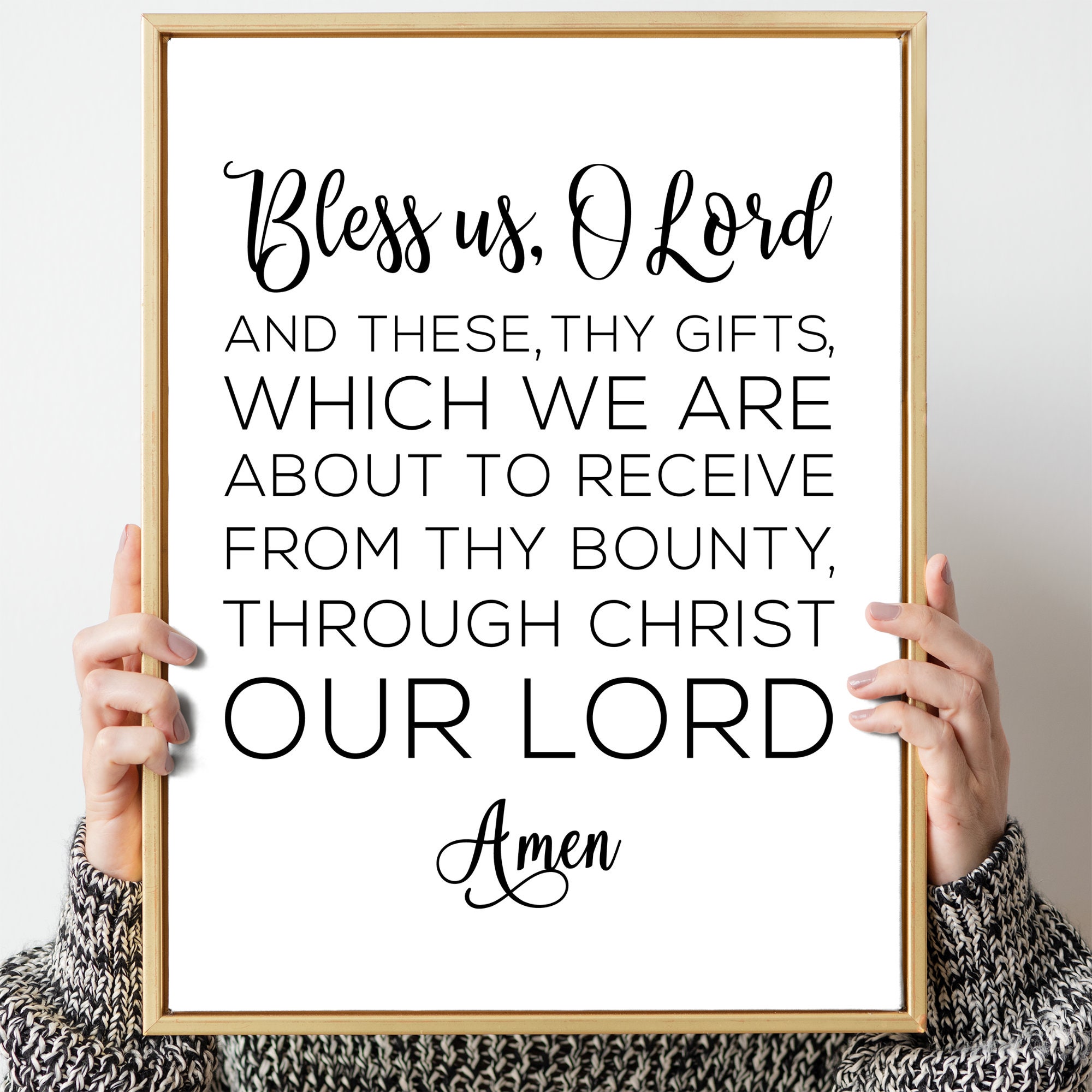 Bless Us O Lord Prayer Printable Wall Art Grace Before - Etsy UK