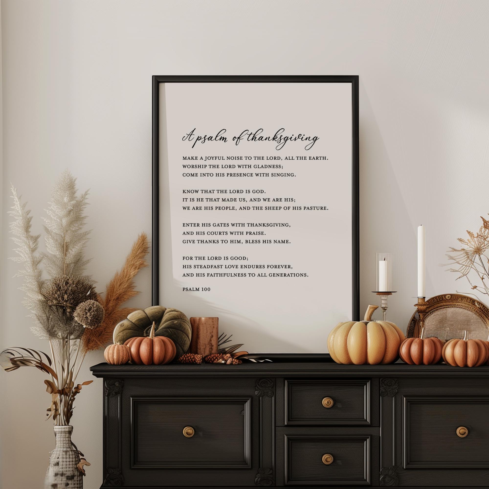 Psalm 100 Christian Fall Printable -- Fall Bible Quote Print, Fall ...