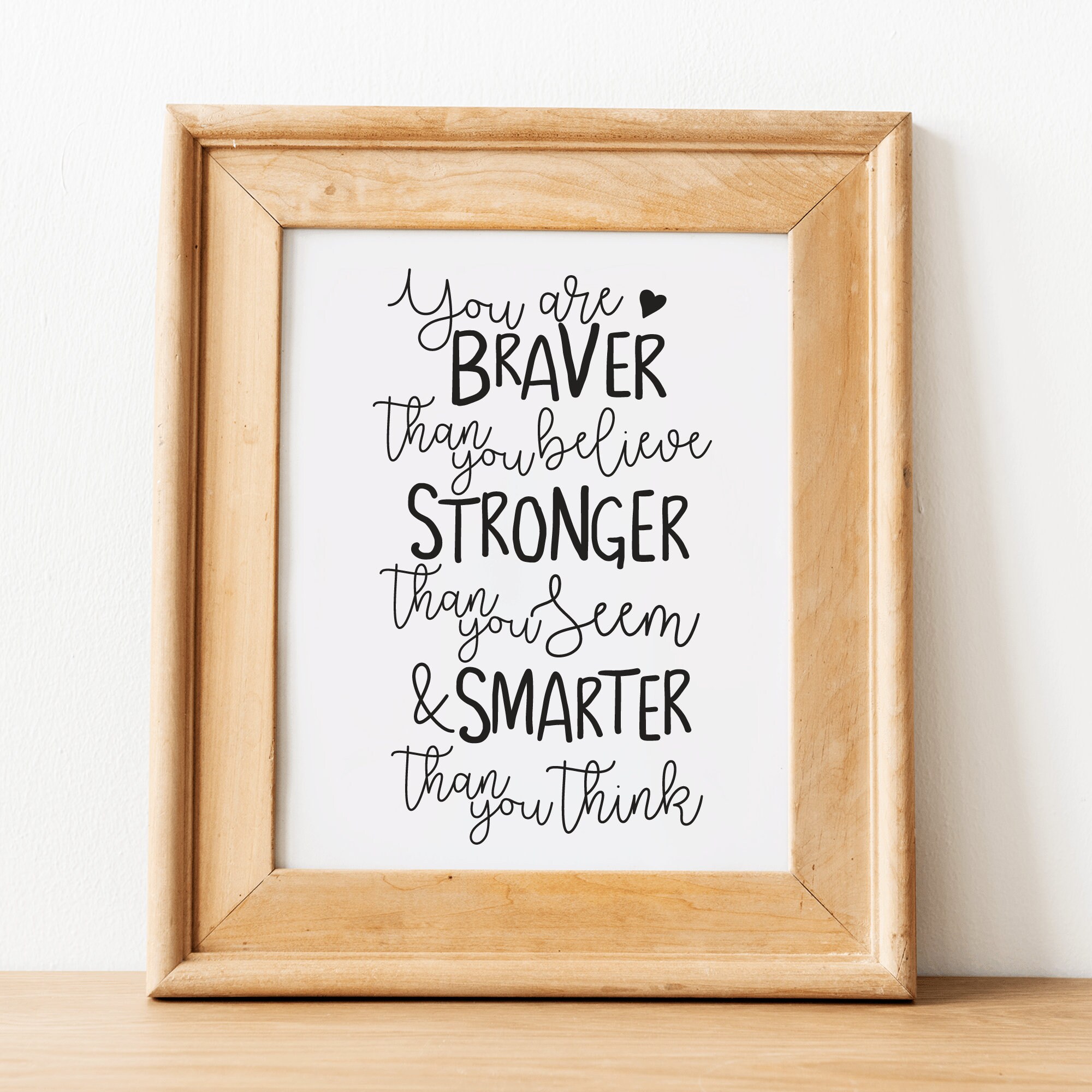 You Are Braver Than You Believe Motivational Poster | Etsy