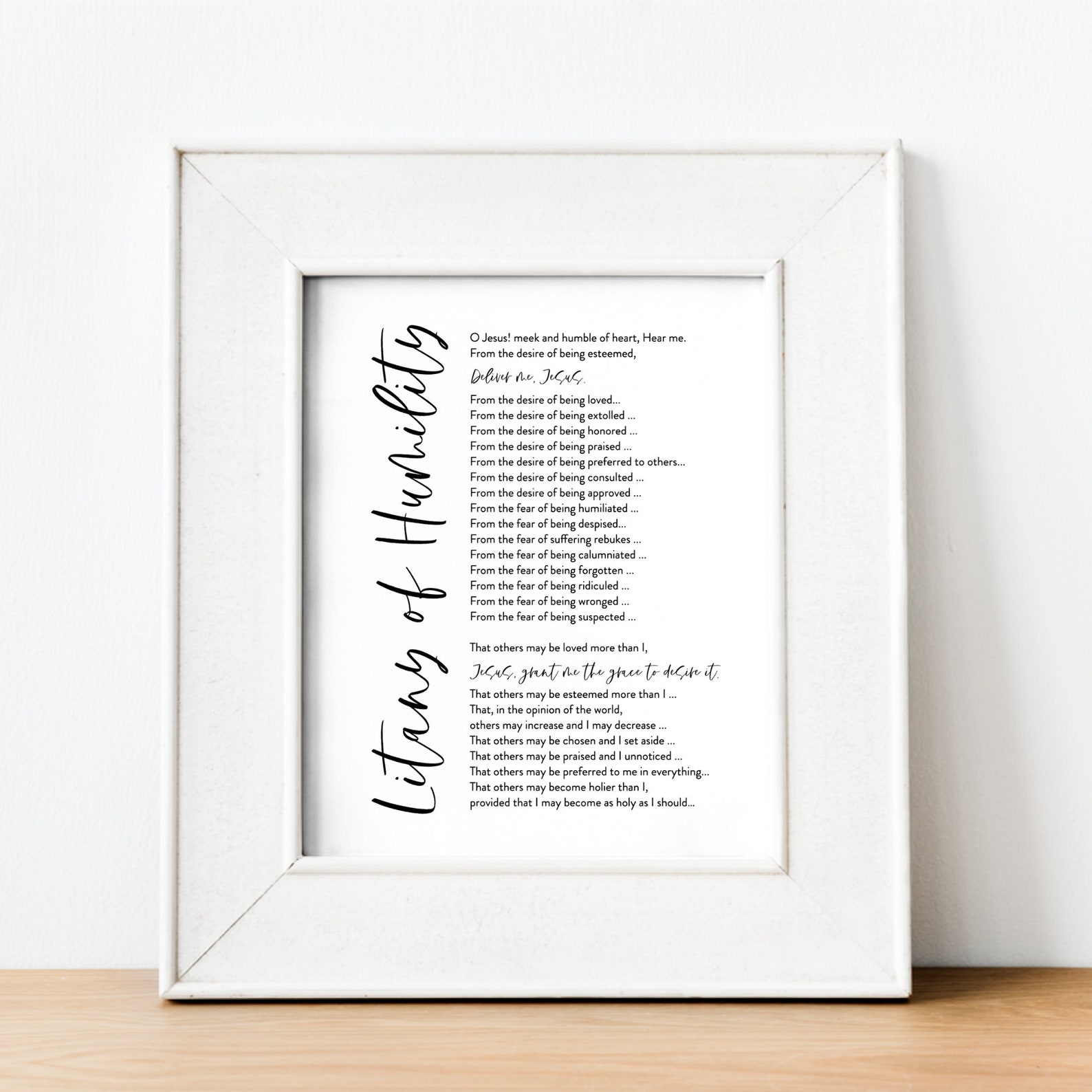 Litany of Humility Prayer Printable Humility Prayer Print - Etsy