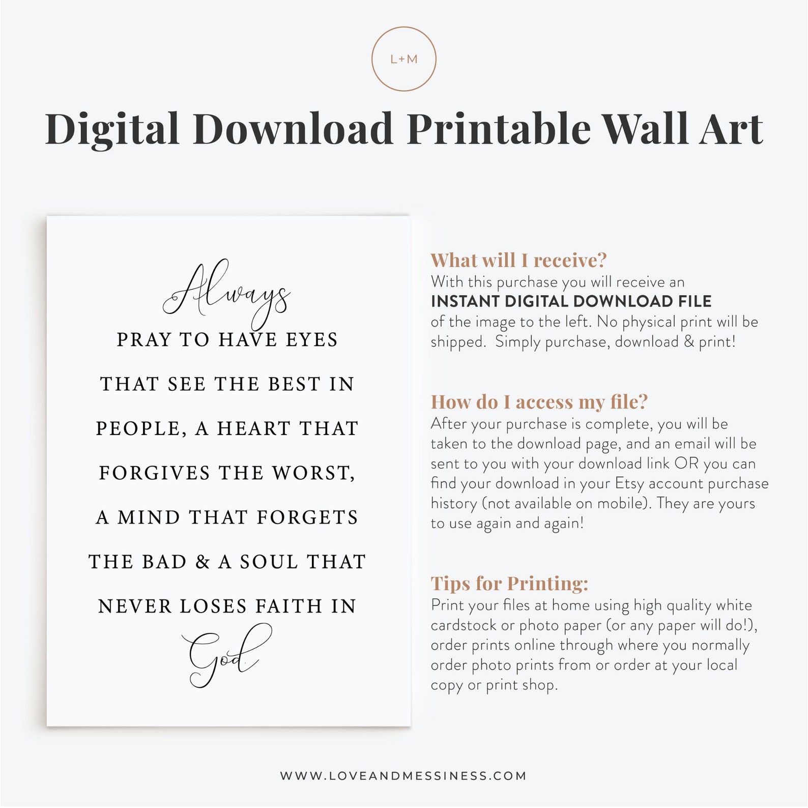 Always Pray Printable Prayer Wall Art--printable Prayer, Christian ...