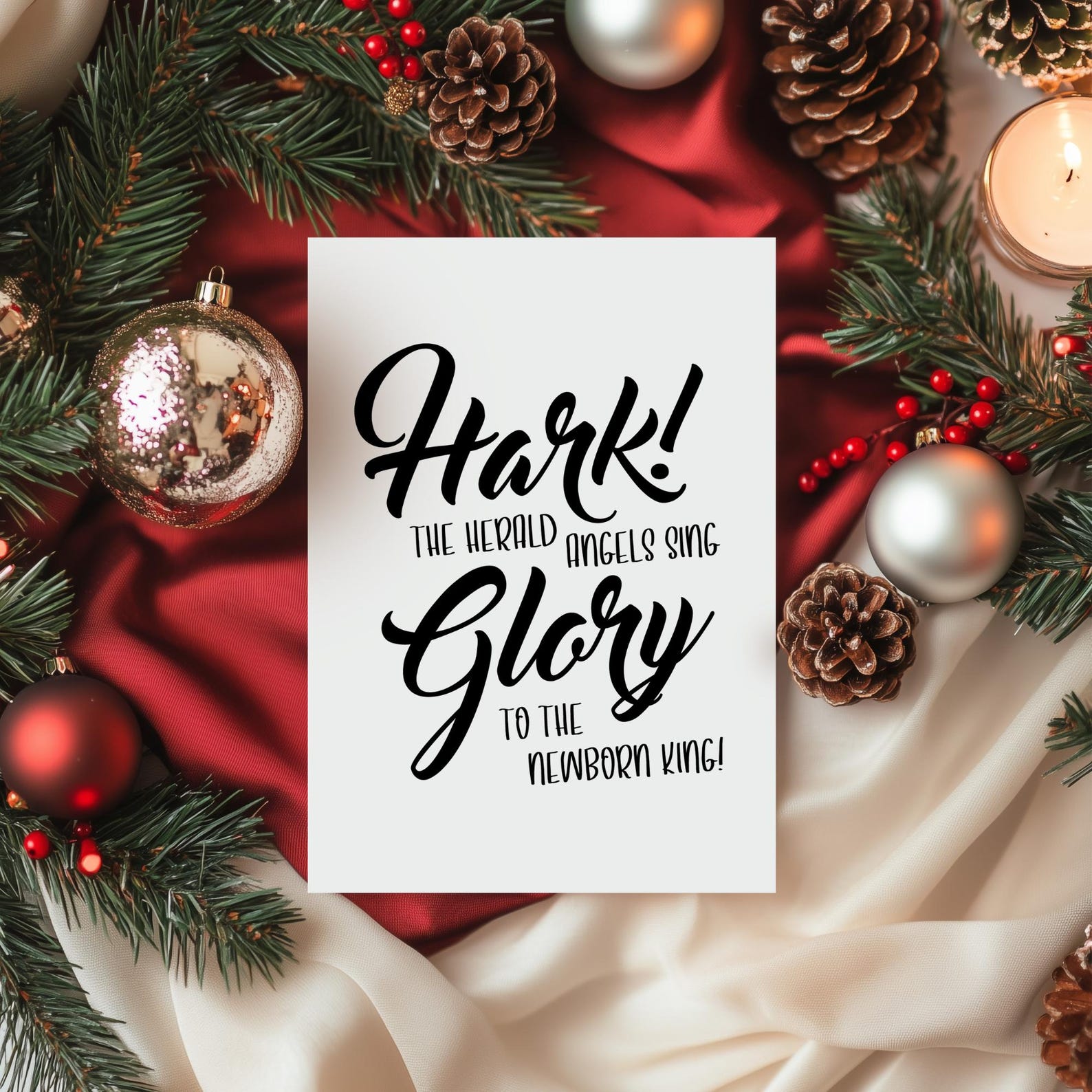 Christian Christmas Print - Hark the Herald Angels Sing, Christmas ...