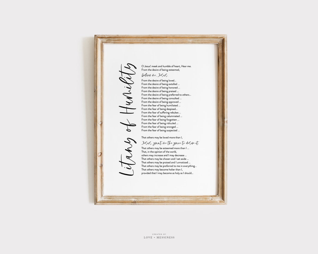 Litany of Humility Prayer Printable - Humility Prayer Print, Deliver Me ...