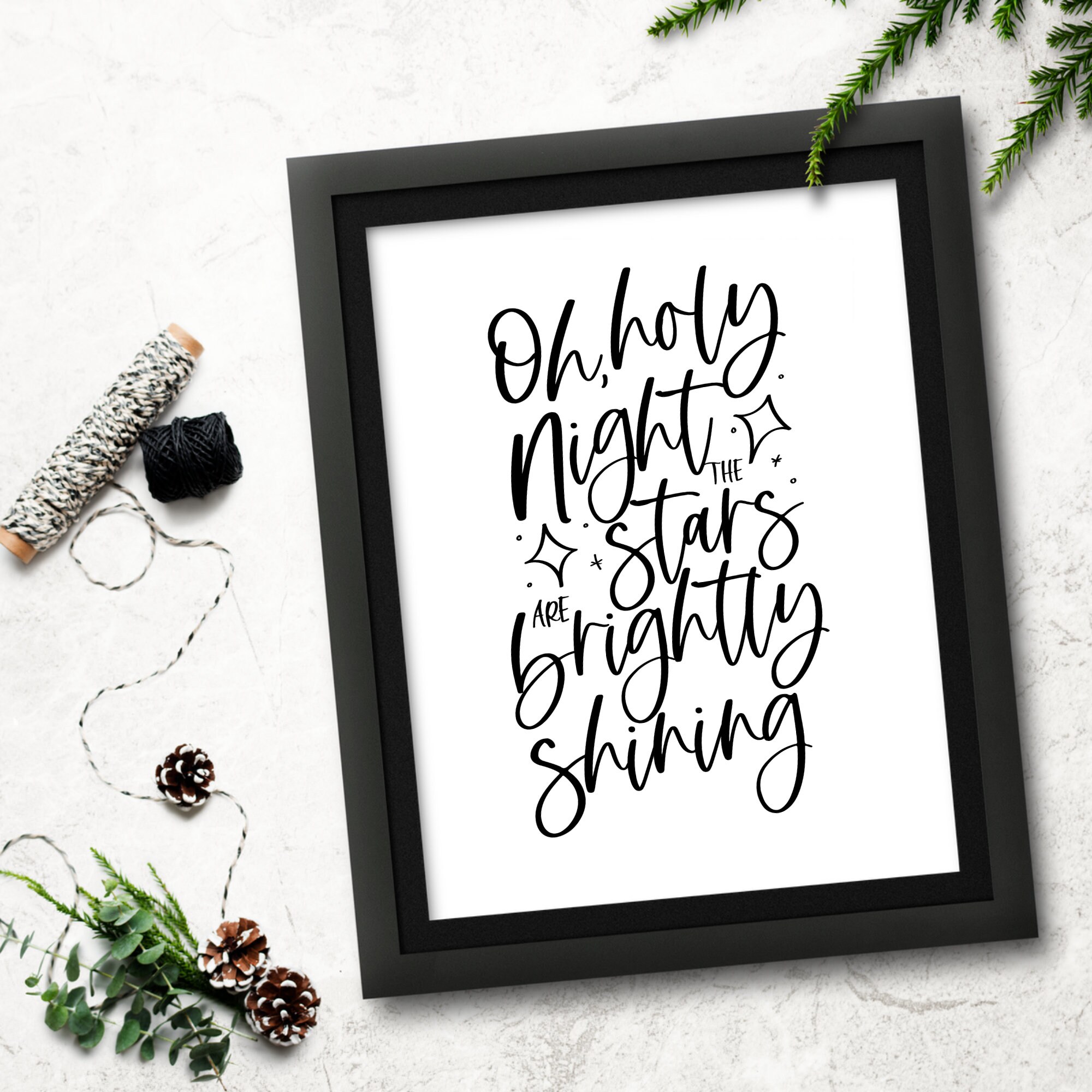 Oh Holy Night Christmas Printable Digital Christmas Wall - Etsy