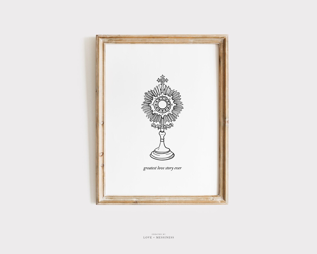 Eucharist Printable Wall Art - Monstrance Art, Blessed Sacrament Print ...