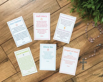 Catholic Kids Prayer Cards Printable Common Catholic | Etsy