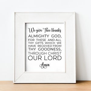 Grace After Meals Catholic Prayer Printable Catholic Home - Etsy