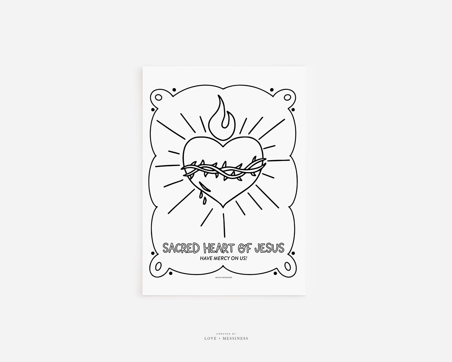 Catholic Coloring Page --sacred Heart of Jesus, Catholic Kids Coloring ...