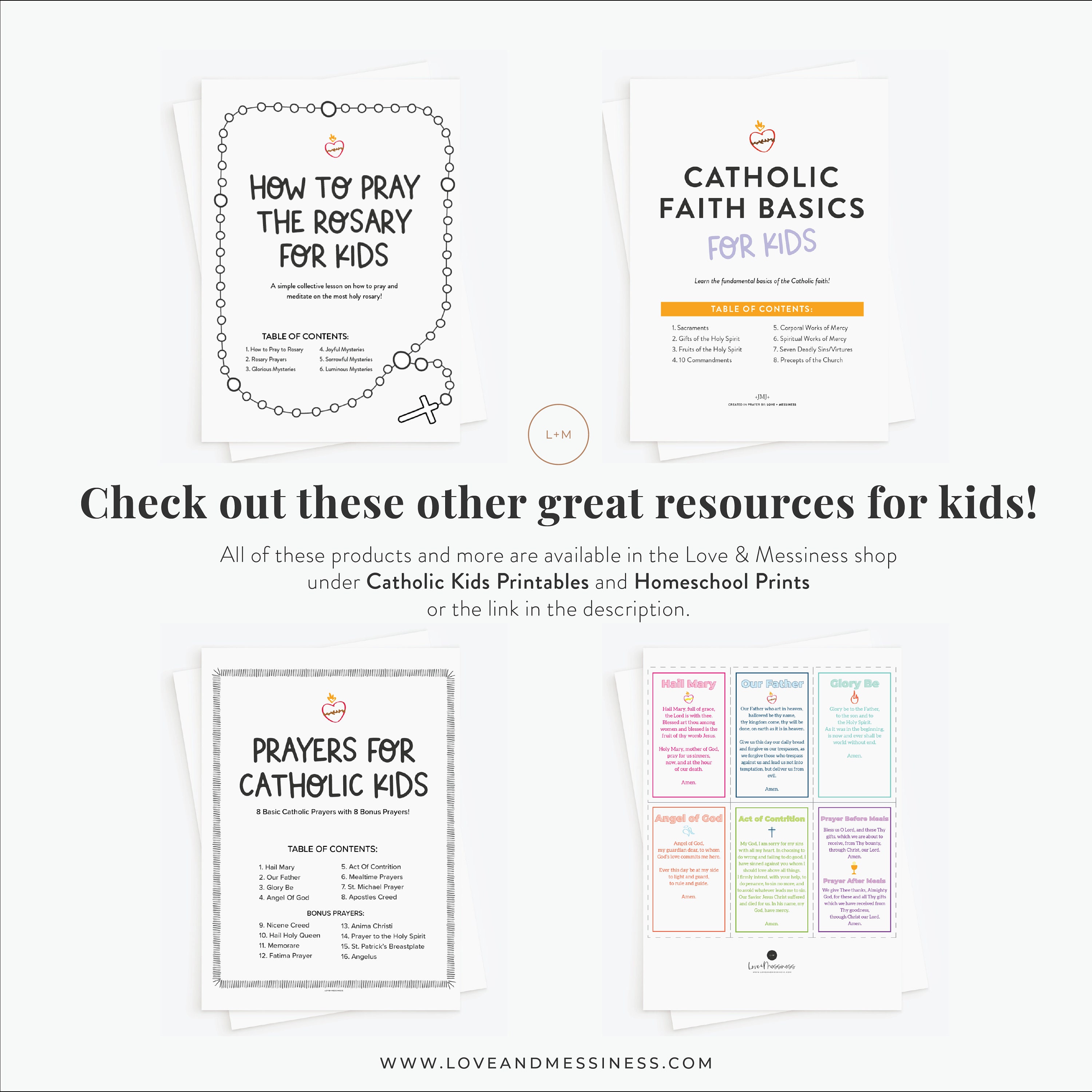 Catholic Homeschool Print - the Corporal Works of Mercy, Catholic Kids ...