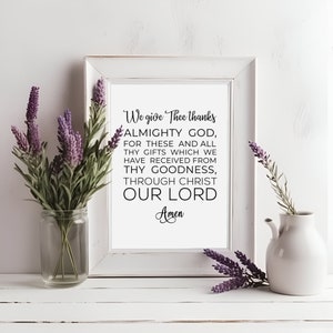 Grace After Meals Catholic Prayer Printable -- Catholic Home Decor ...