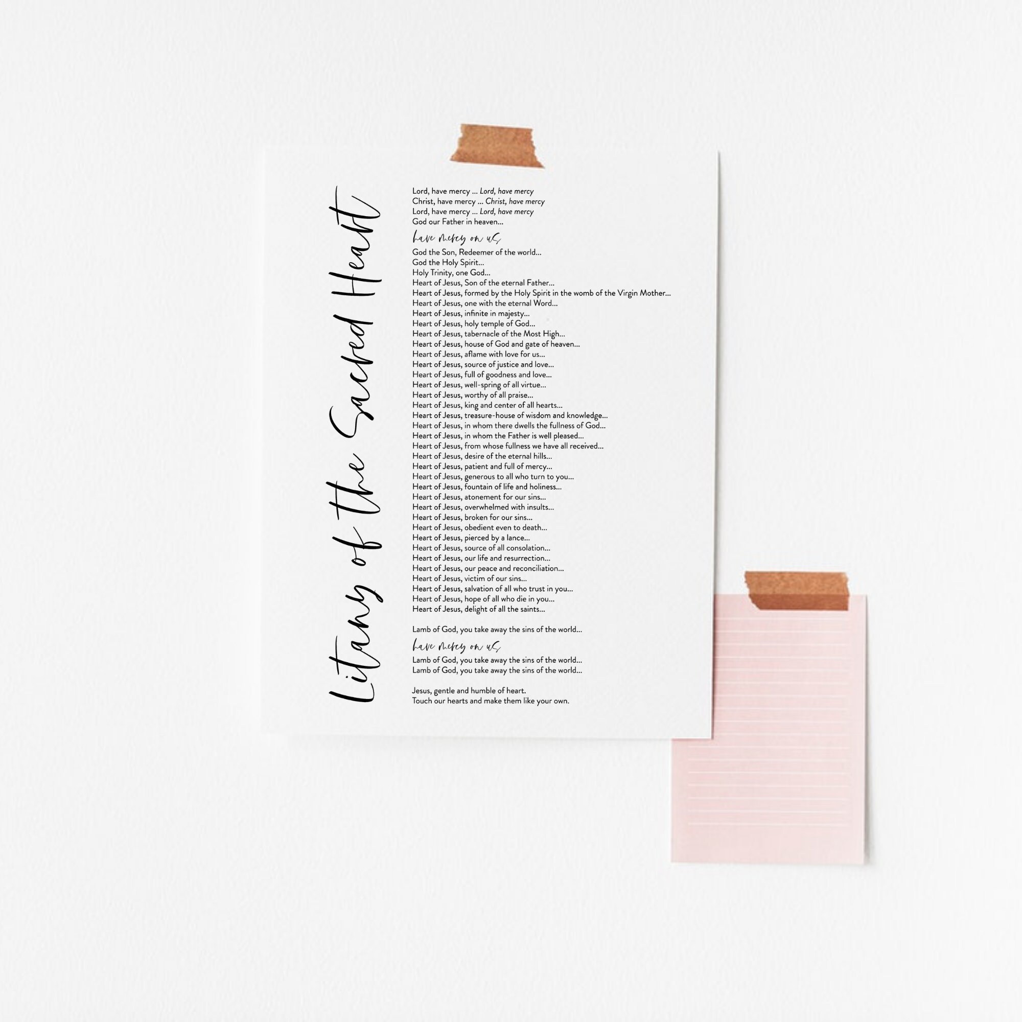 Litany of the Sacred Heart of Jesus Prayer Printable Sacred - Etsy