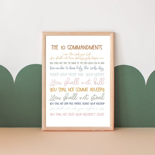 Ten Catholic Commandments Wall Art - Etsy