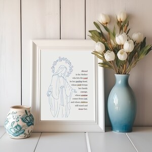 Mothers Blessing Printable - Blessed Virgin Mary Print, Catholic Wall ...