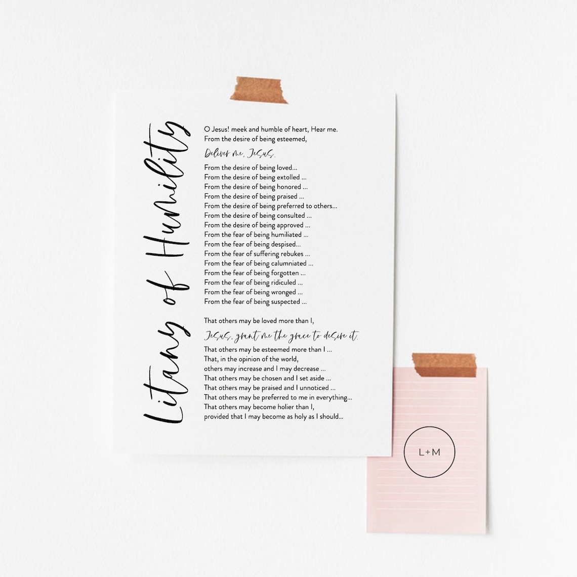 Litany of Humility Prayer Printable Humility Prayer Print - Etsy
