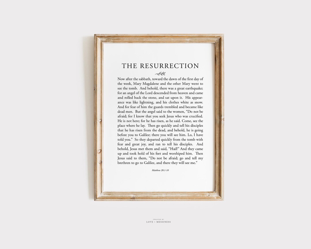 Story of Easter Scripture Wall Art - the Resurrection Scripture ...