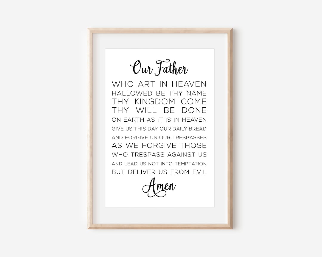 Our Father Prayer Printable the Lords Prayer Printable Art, Scripture ...