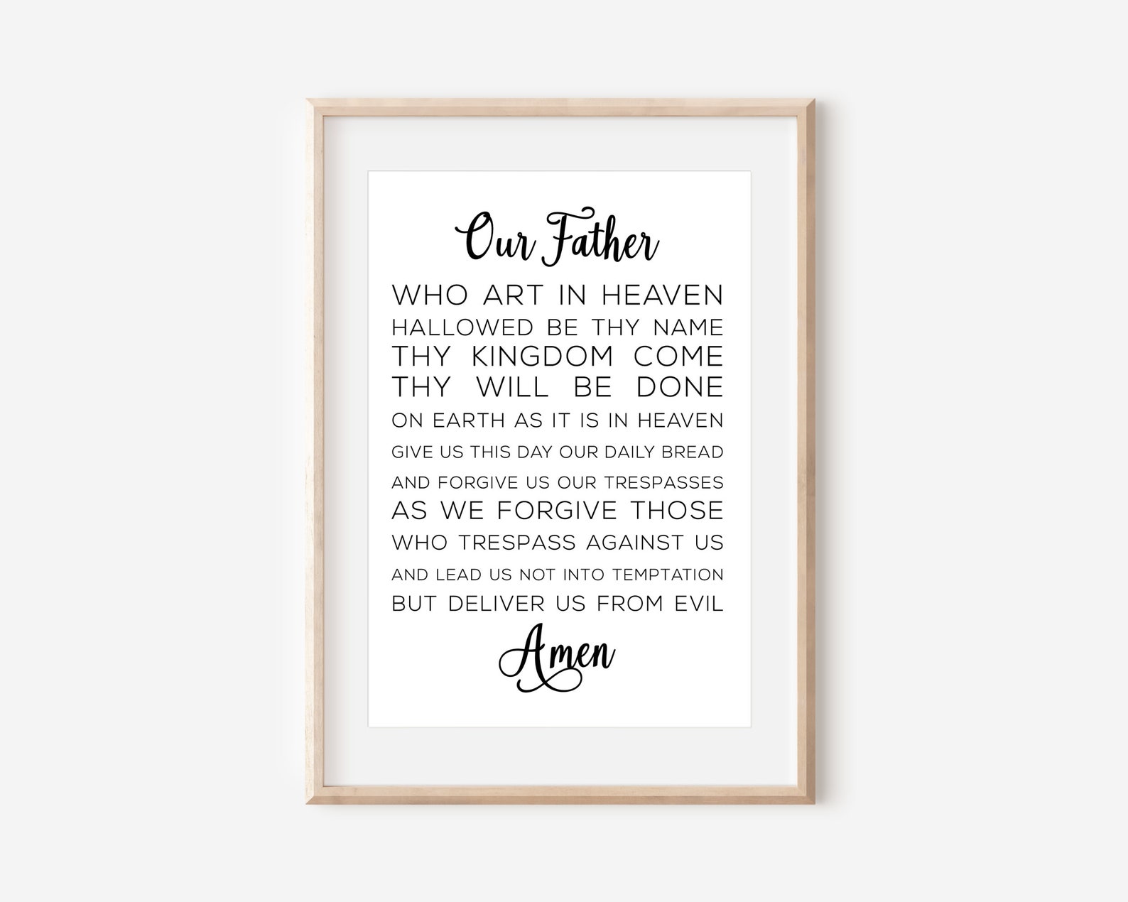 Our Father Prayer Printable the Lords Prayer Printable Art - Etsy