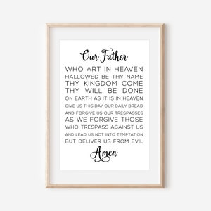 Our Father Prayer Printable the Lords Prayer Printable Art, Scripture ...
