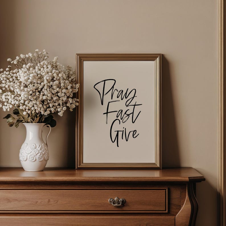 Lent Printable Art – Pray, Fast, Give, Catholic Decor (digital Download ...