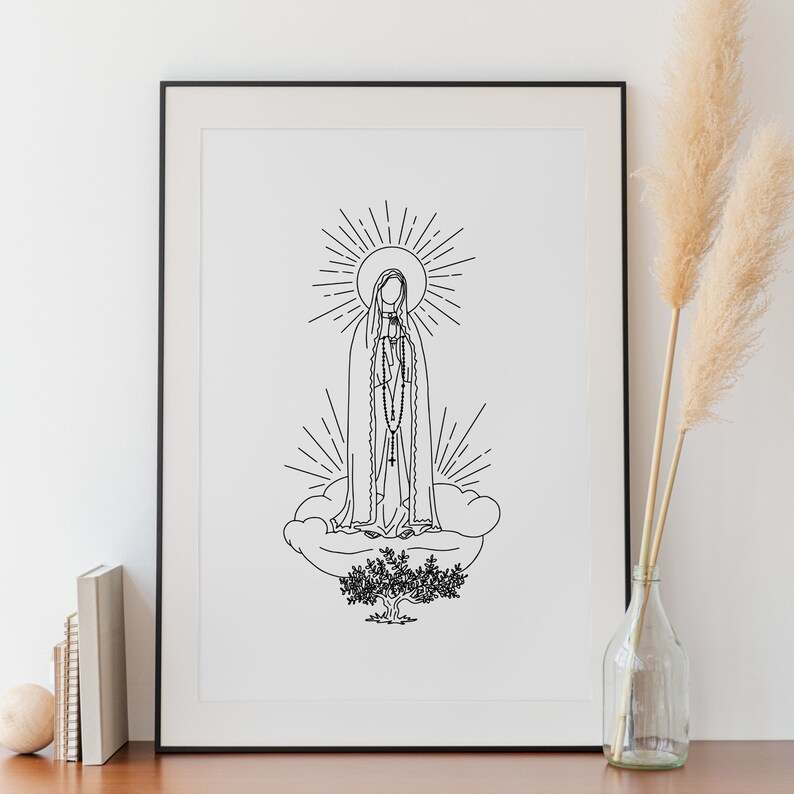 Our Lady of Fatima Printable Wall Art Blessed Virgin Mary - Etsy