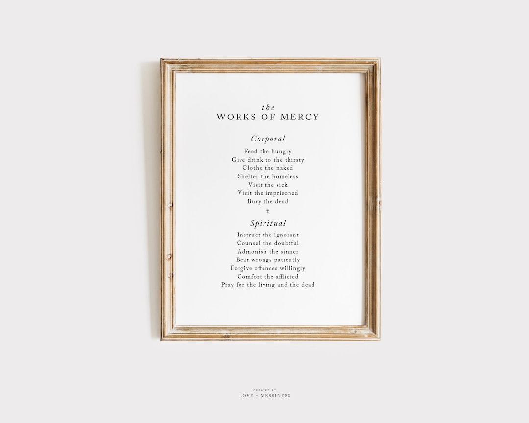 Works of Mercy Vintage Wall Art Printable - Corporal Works of Mercy ...