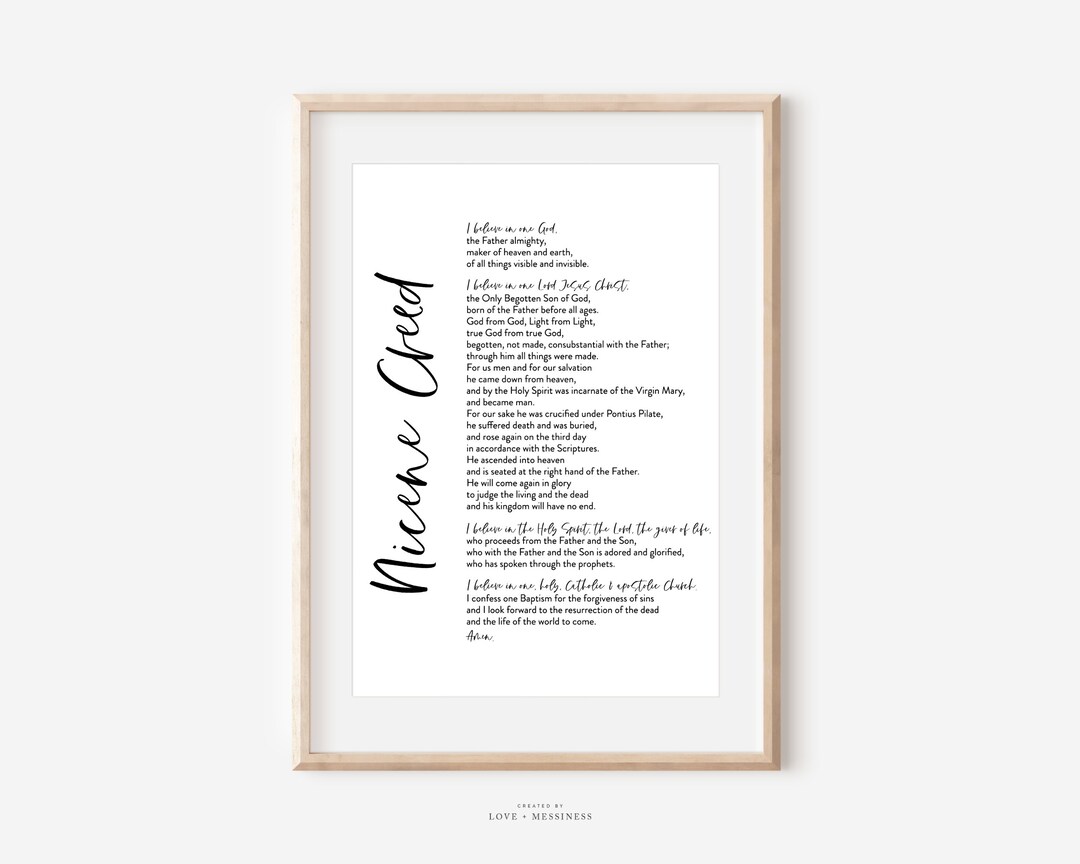 Nicene Creed Printable Wall Art Catholic Prayer, Catholic Wall Art ...
