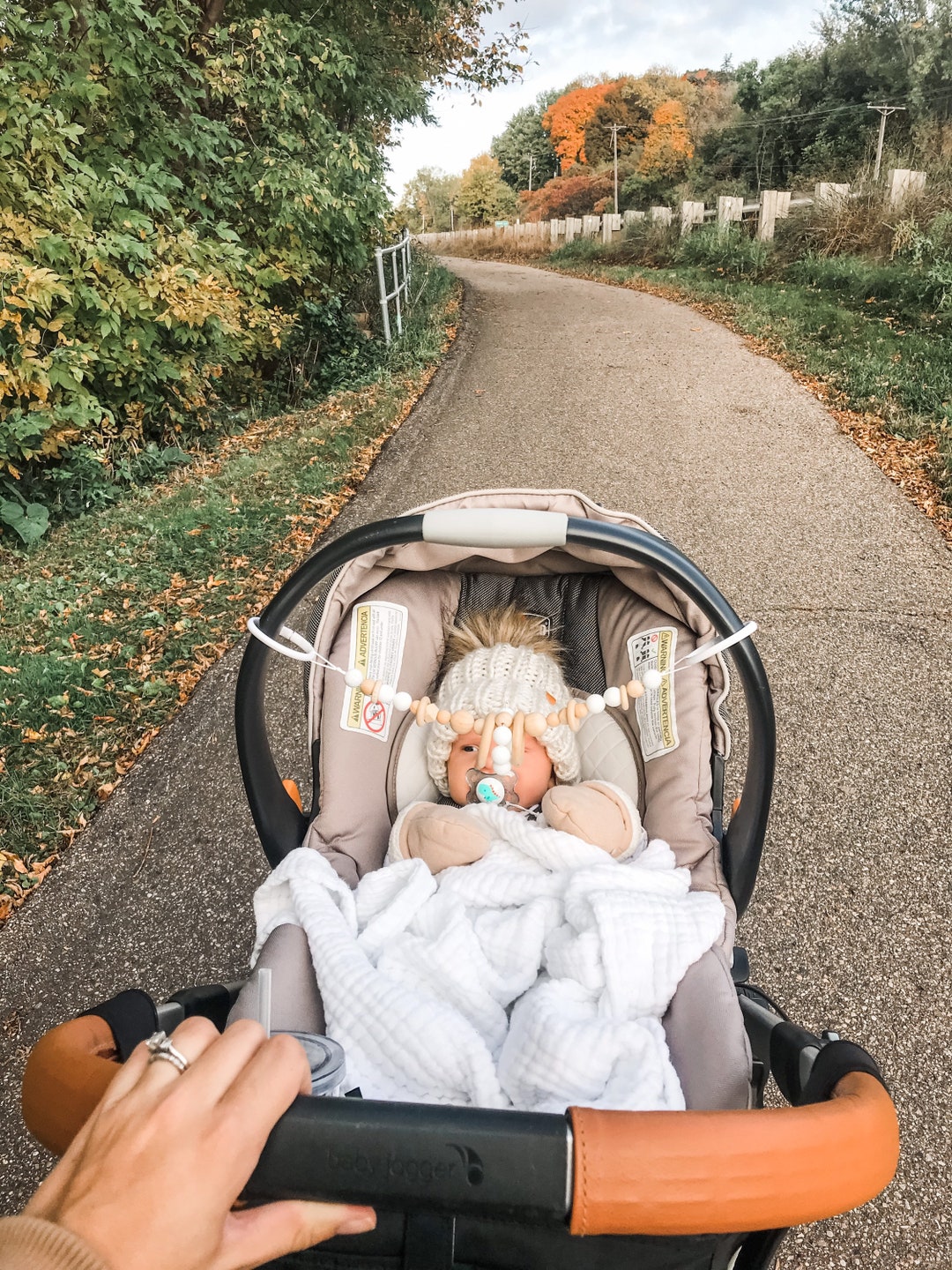 Wooden Baby Stroller Toys Wood Baby Accessories Stroller Pram Garland ...