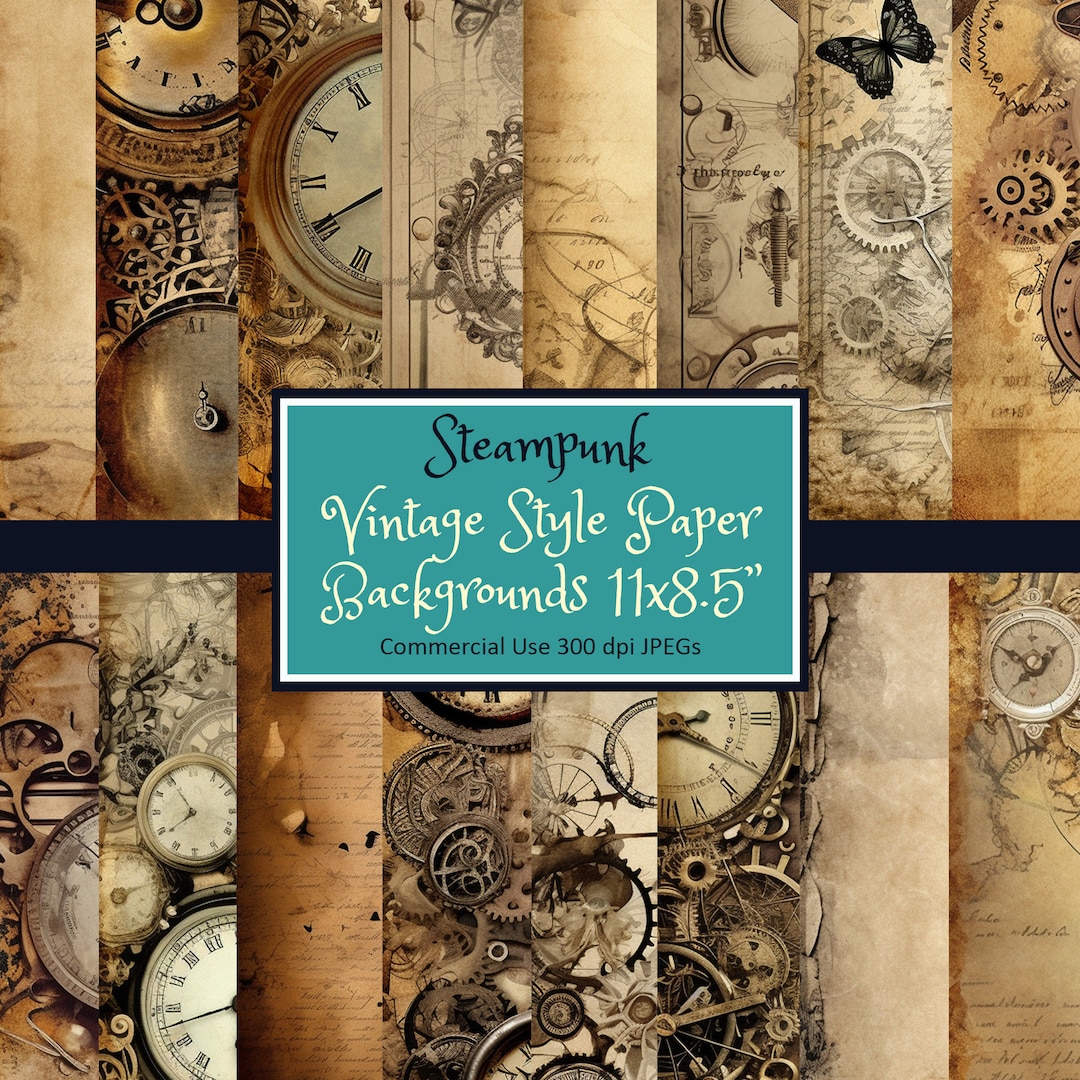 Stef's Vintage Style Steampunk Elements Old Paper Letter Size - JPEG ...