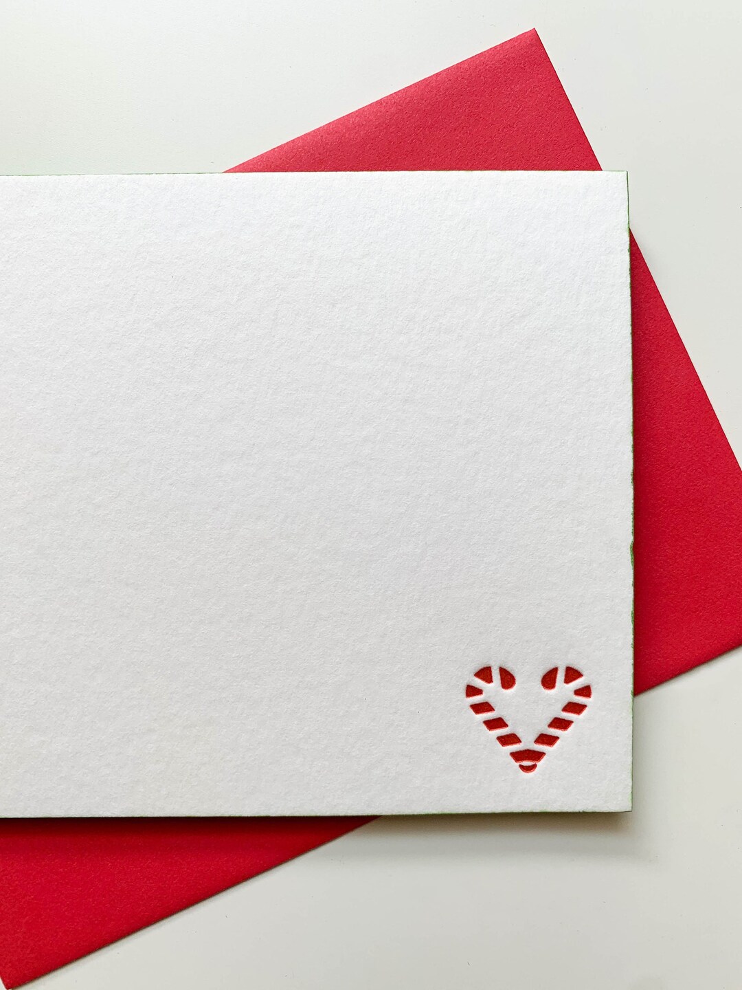 Letterpress Candy Cane Note Card / Christmas Cards / Holidays Cards ...